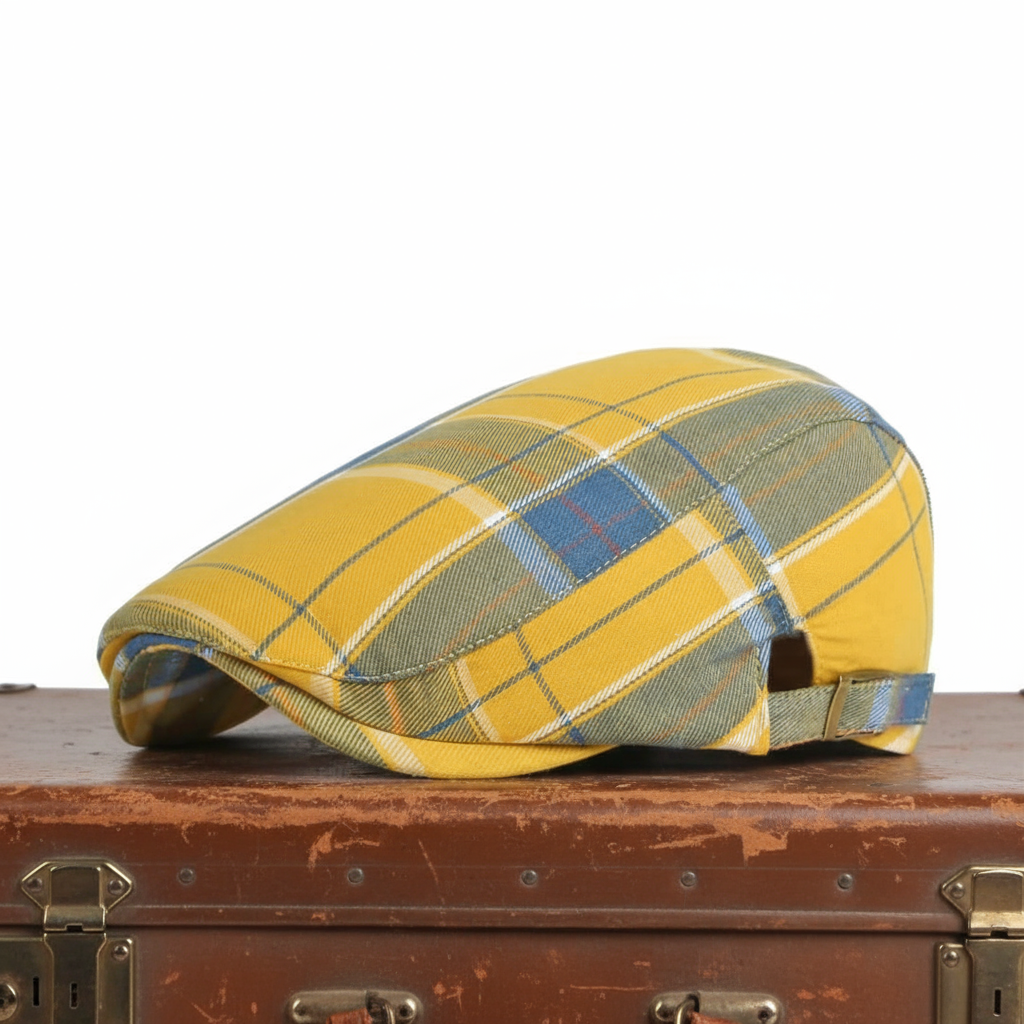 Plaid Cotton Flat Cap | JACKSONVILLE – Henry's Caps